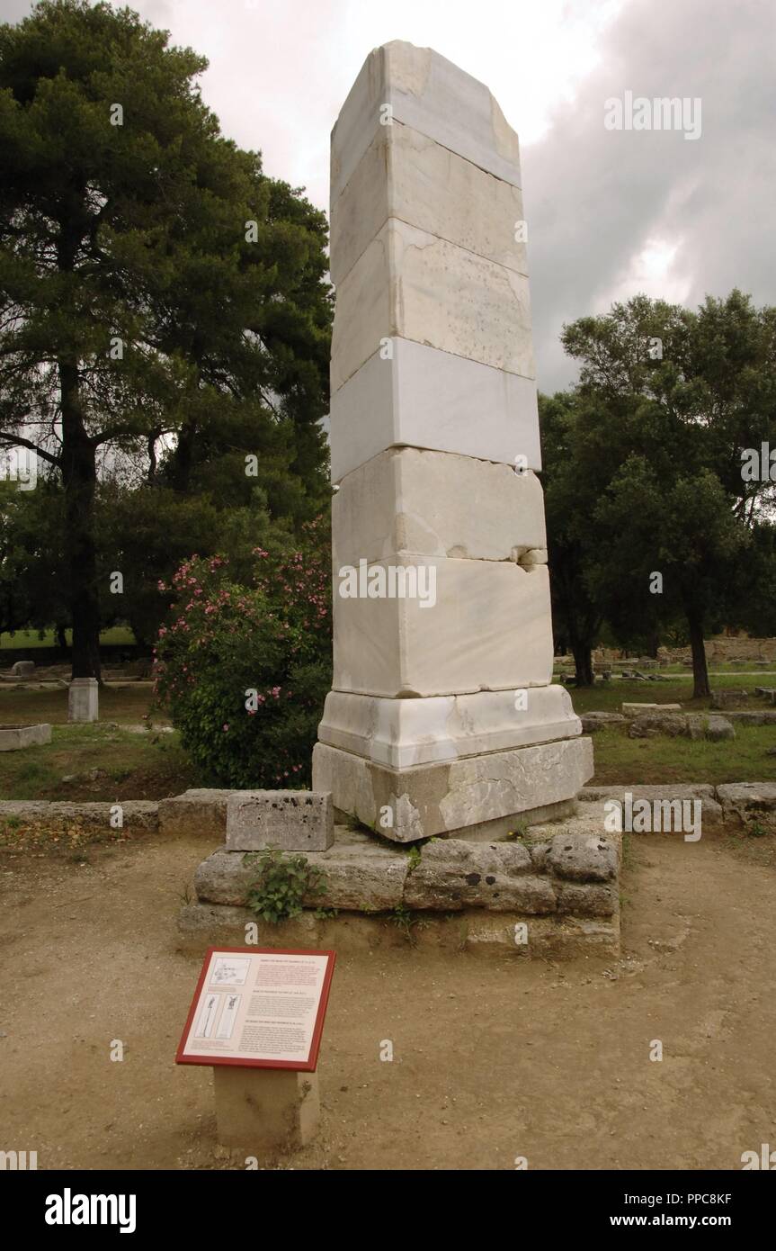 Greek Art. Triangular pedestal of the statue of Victory (Nike) by ...