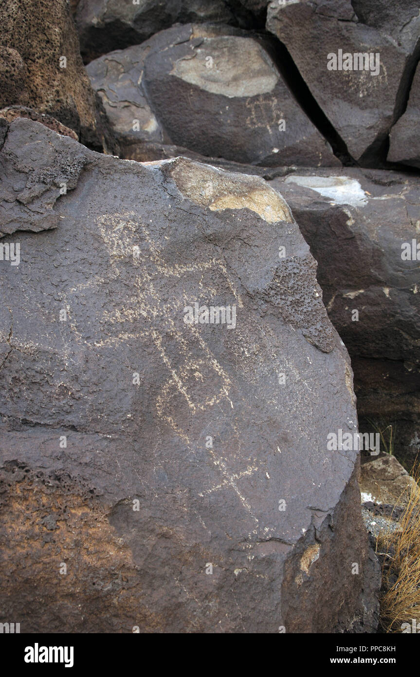 Prehistoric Art. USA. Petroglyph National Monument. Petroglyphs made by ...