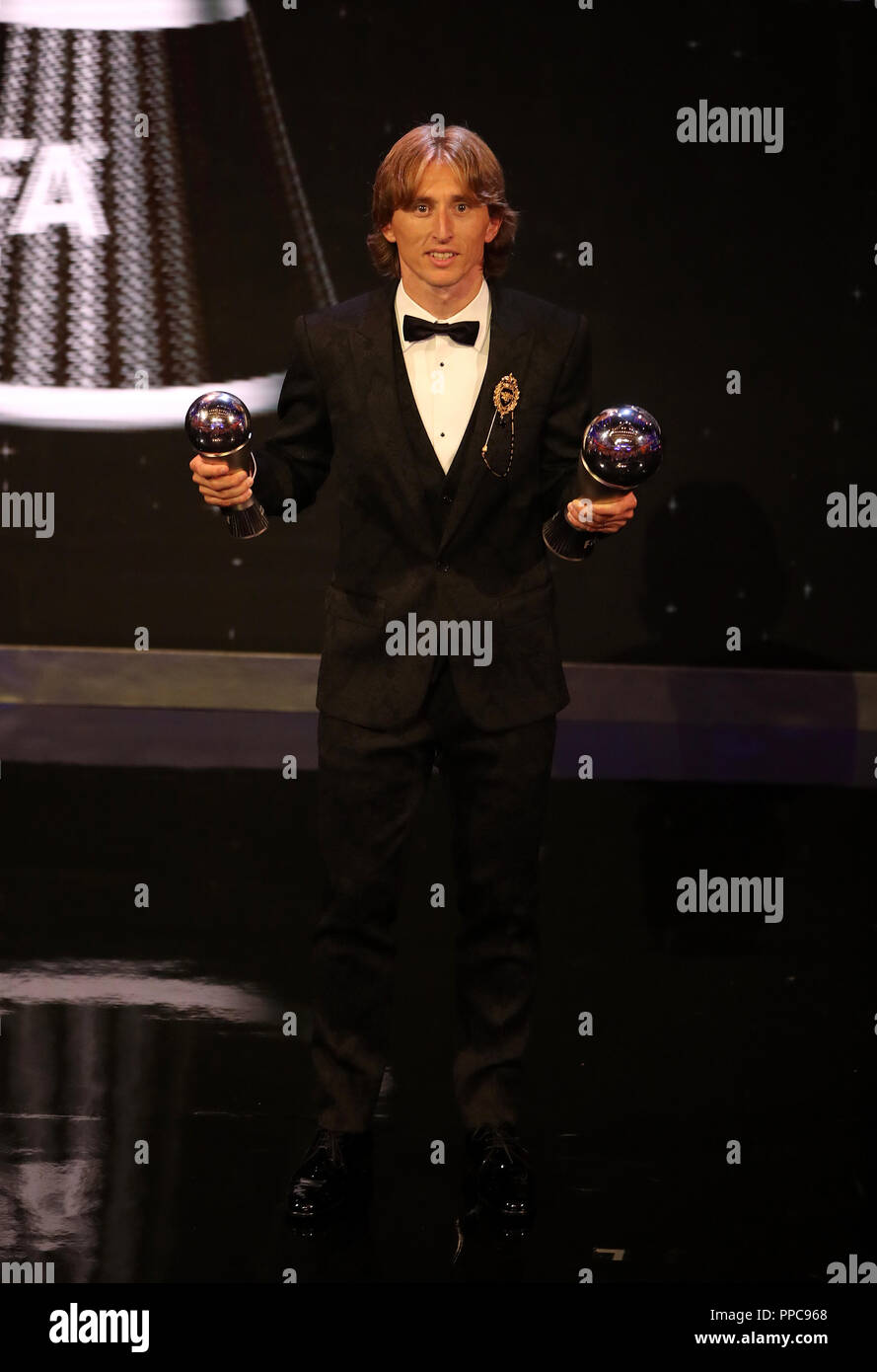 The Best FIFA Men's Player Award Winner Luke Modric on stage during the ...