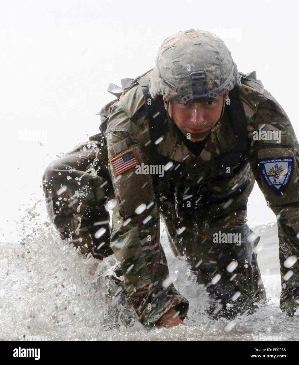 Oregon Army National Guard Spc. Edward Semanski, with Company B, 898th ...