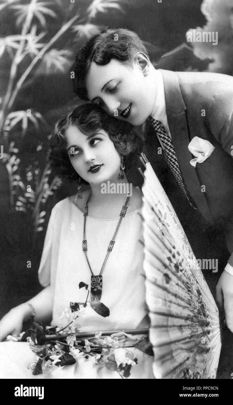 Couples, Flirt, Man and Woman Flirting, 1920s, Germany Stock Photo - Alamy