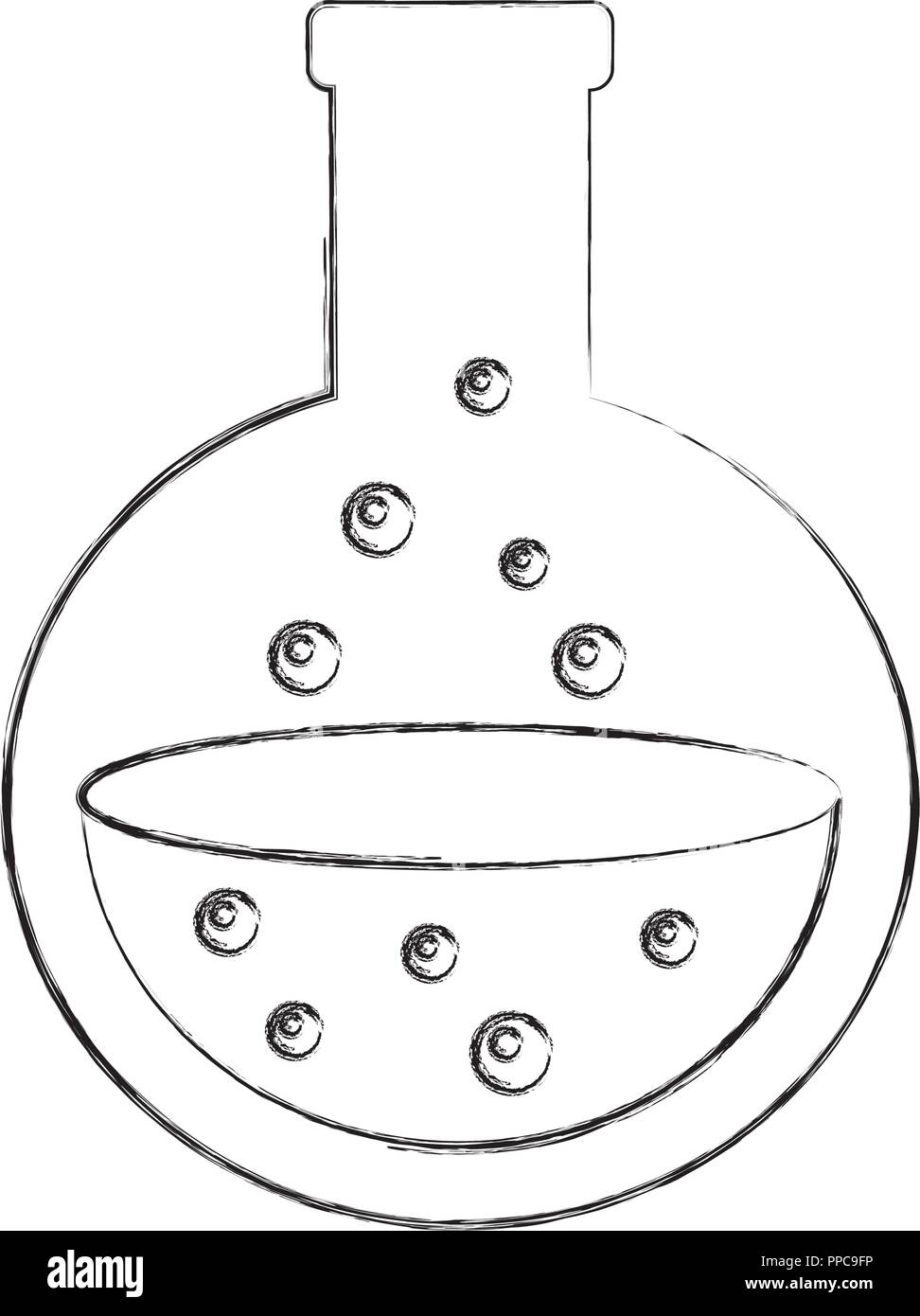 test tube laboratory chemistry glass vector illustration hand drawing ...