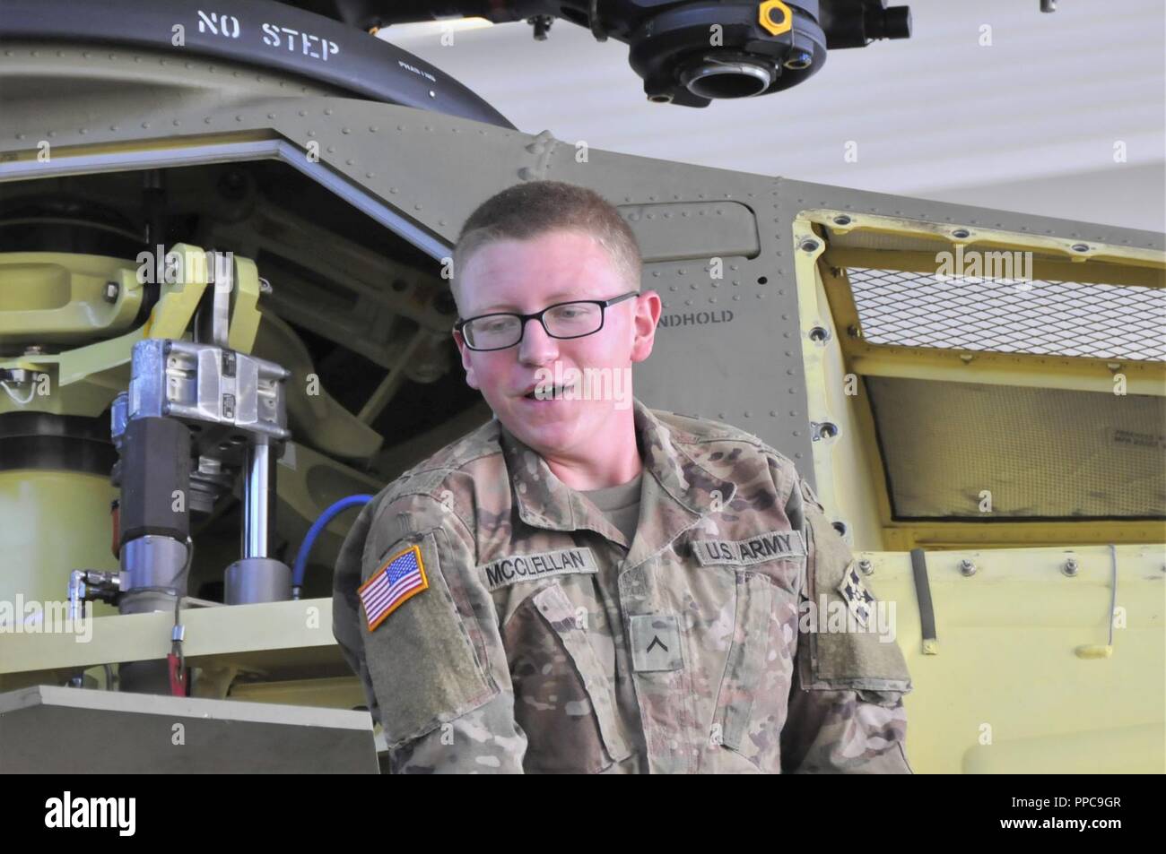 Pvt. Jacob Mcclellan with D Company, 2nd General Support Aviation ...