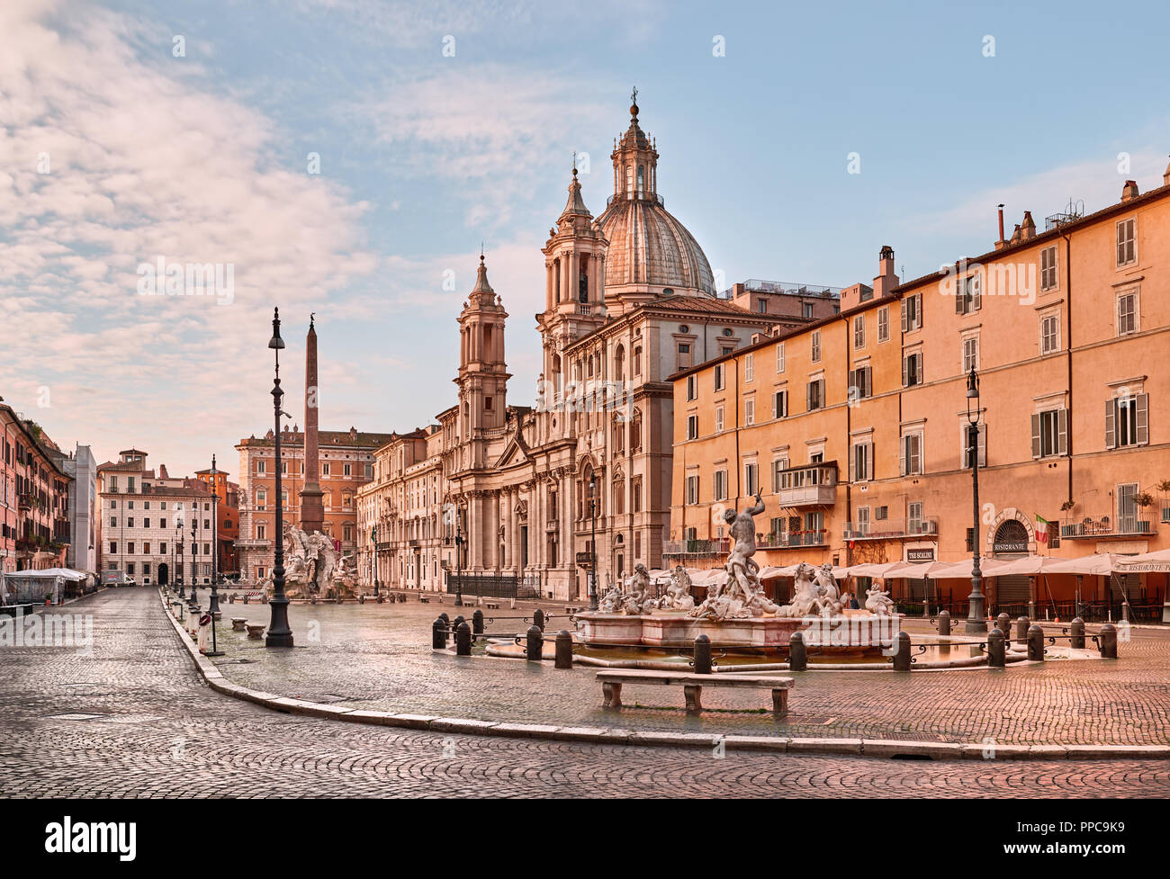 Rome, Piazza Navona (Navona Square) at dawn, Italy Stock Photo - Alamy