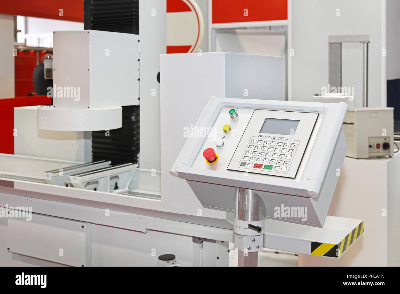 Control panel of automated production machinery equipment Stock Photo ...