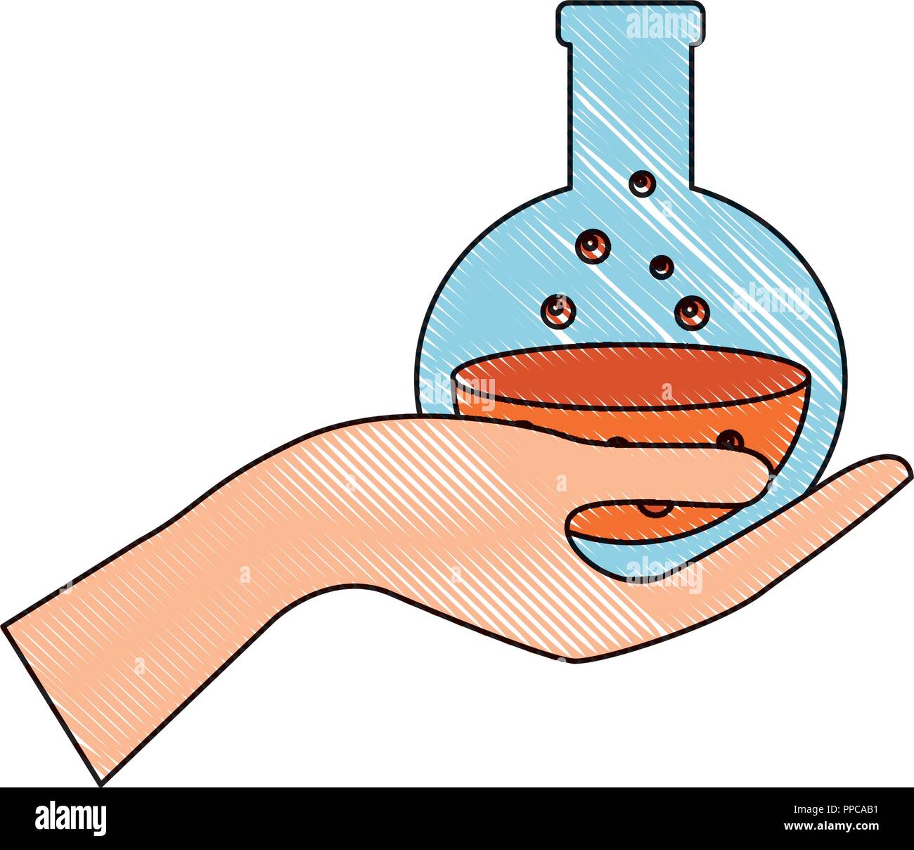 hand holding test tube potion vector illustration Stock Vector Image ...