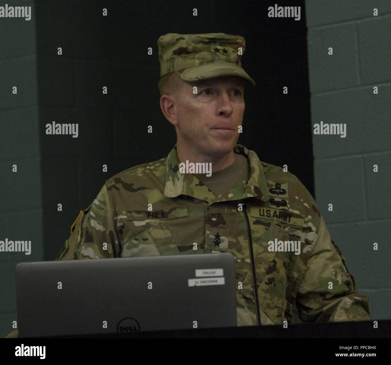 Maj. Gen. David Hill, U.S. Army Central Deputy Commander, addresses the ...