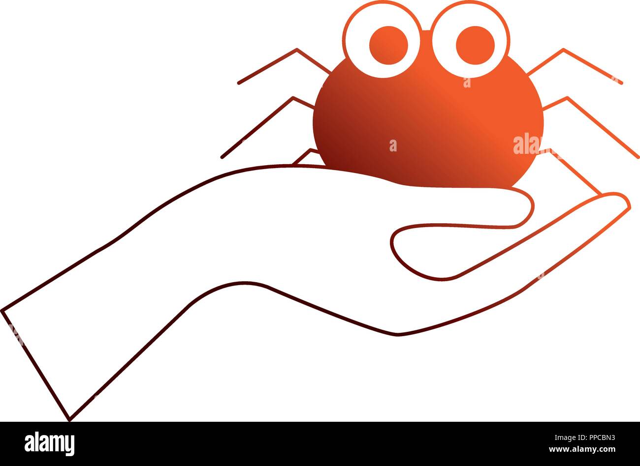 hand with halloween spider isolated icon Stock Vector Image & Art - Alamy
