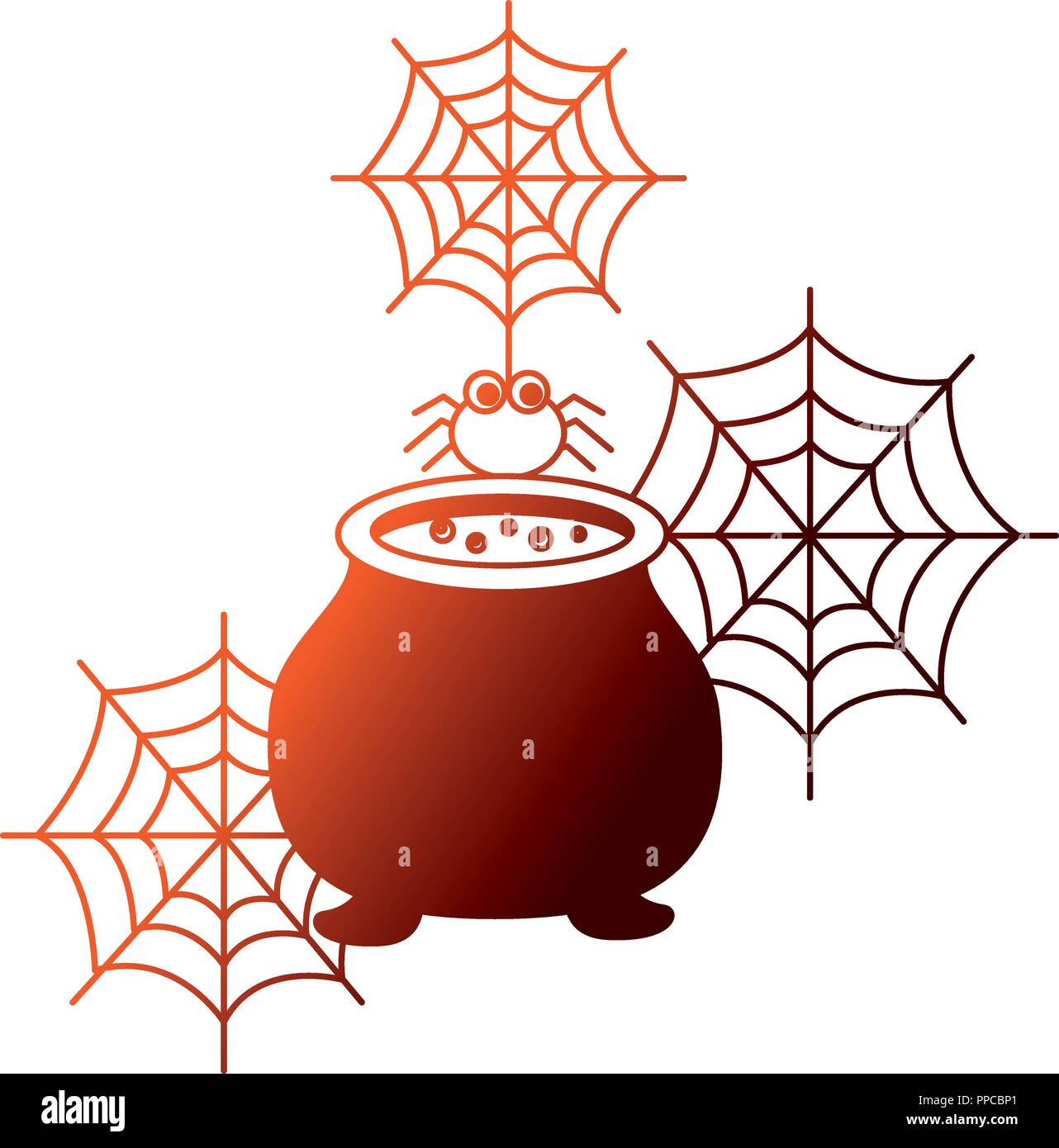 halloween cauldron with spider isolated icon Stock Vector Image & Art ...