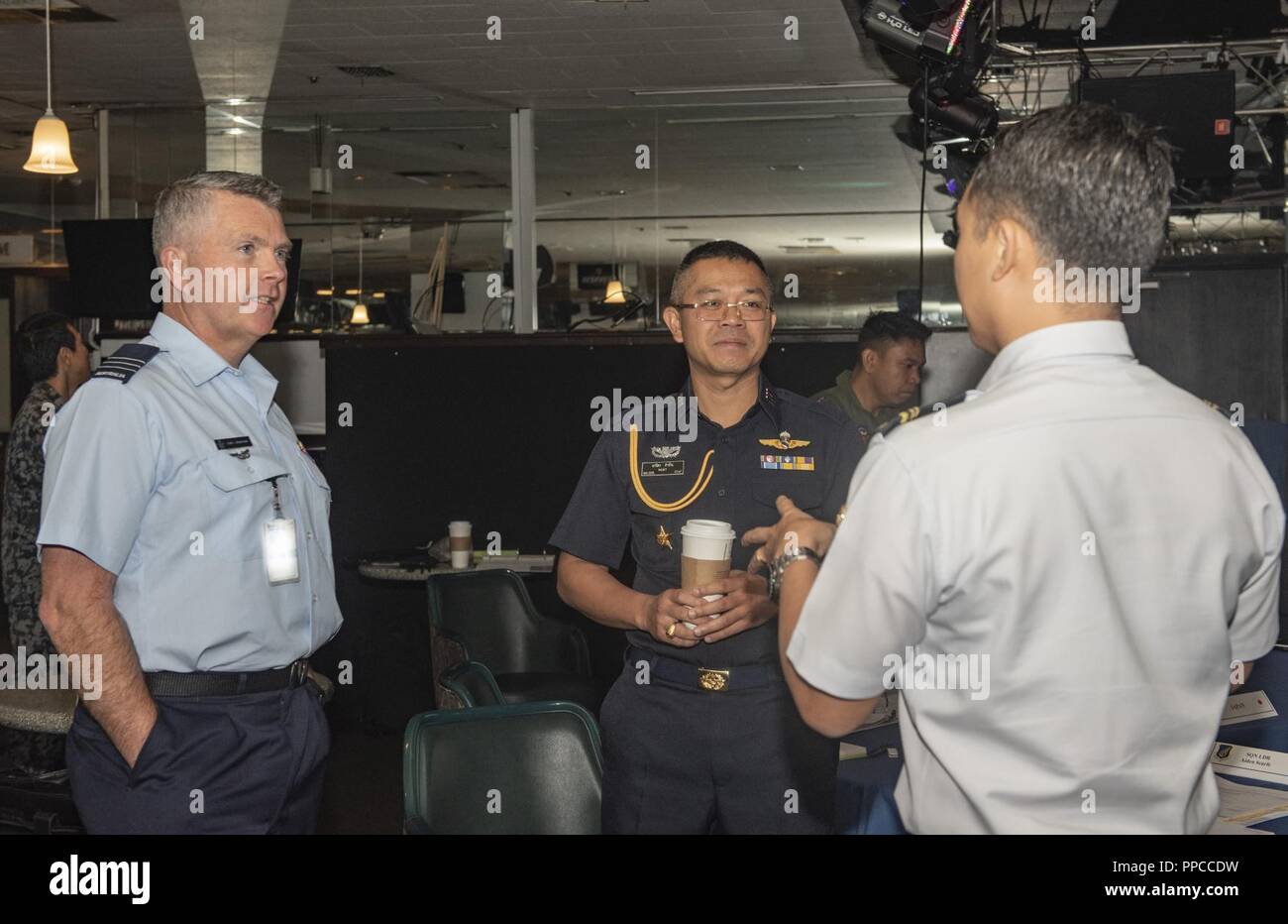 Republic of Singapore Air Force Maj. John Ling, right, Air Engineering ...