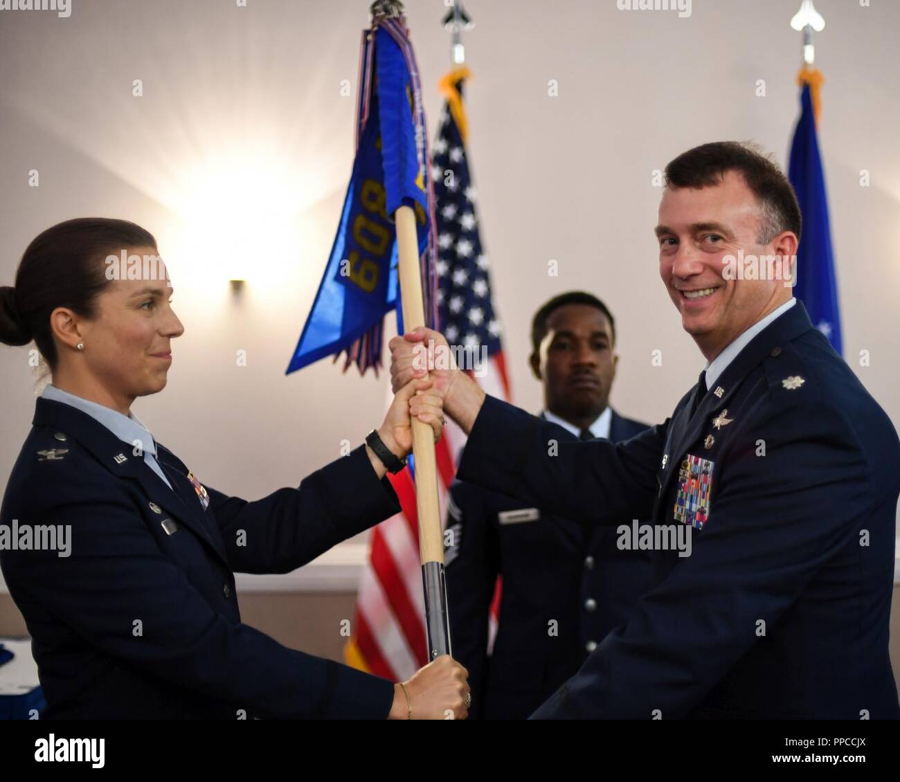 Lt. Col. James Austin, 608th Air Communication Squadron commander ...