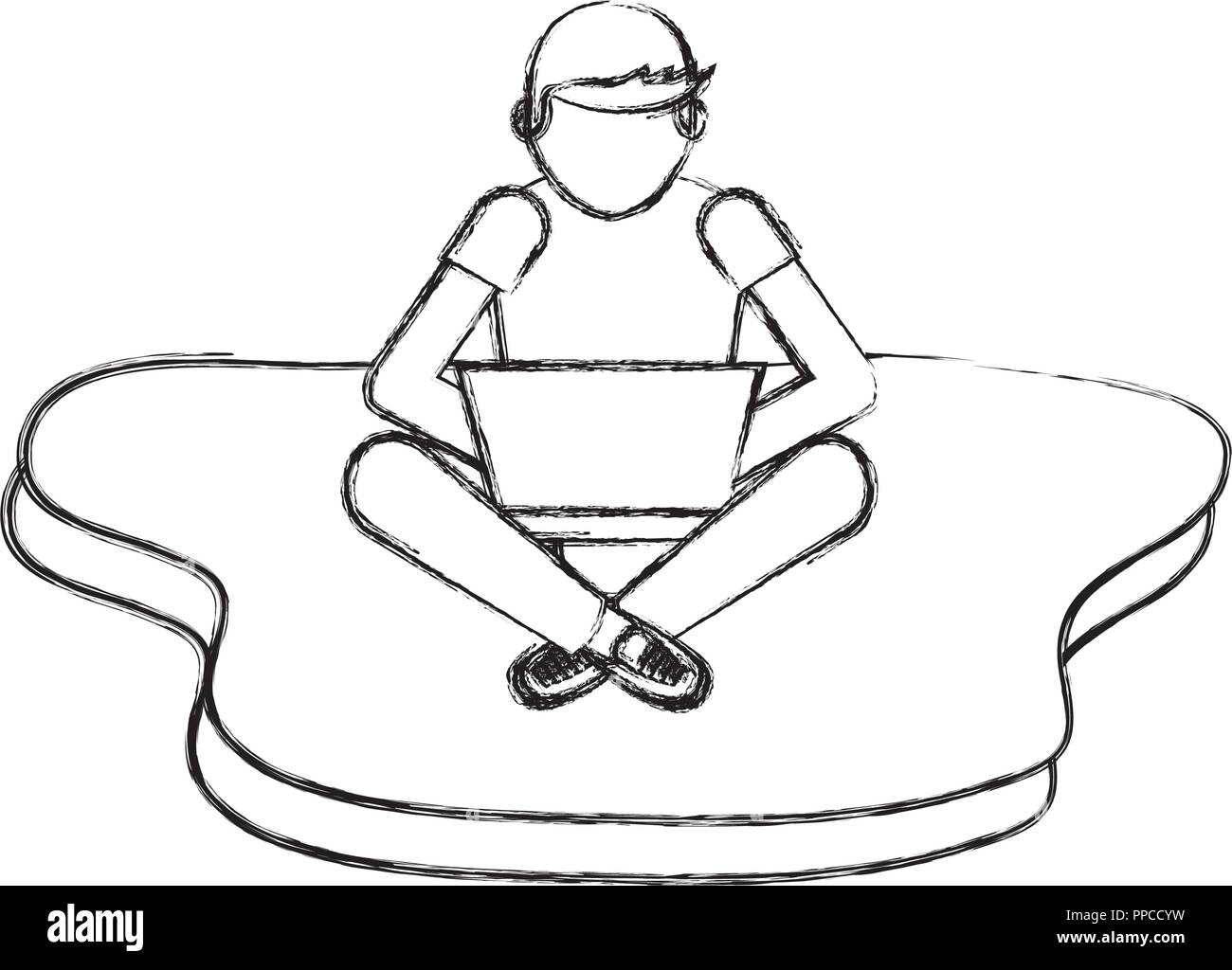 Sitting on floor reading Stock Vector Images - Alamy