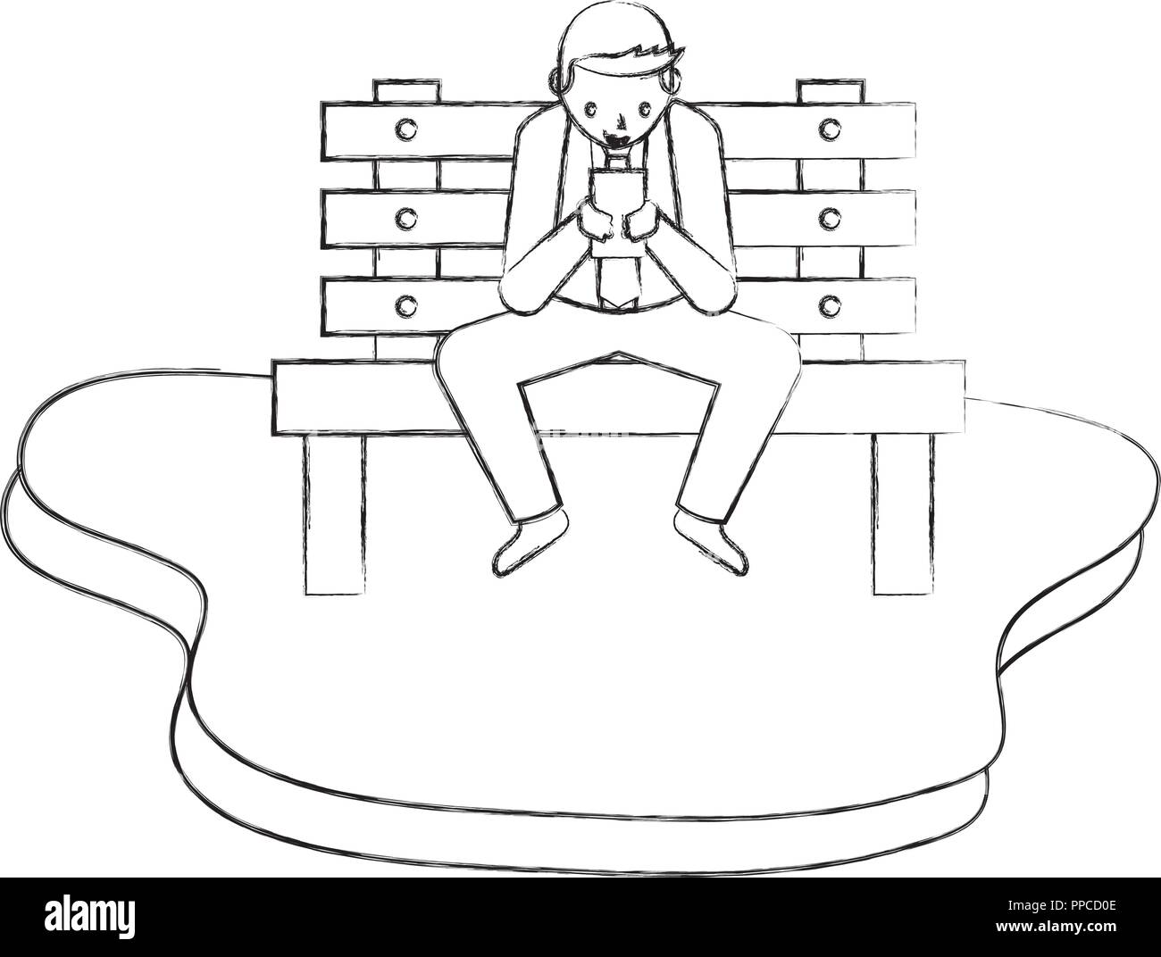 Happy businessman using cell phone Stock Vector Images - Alamy