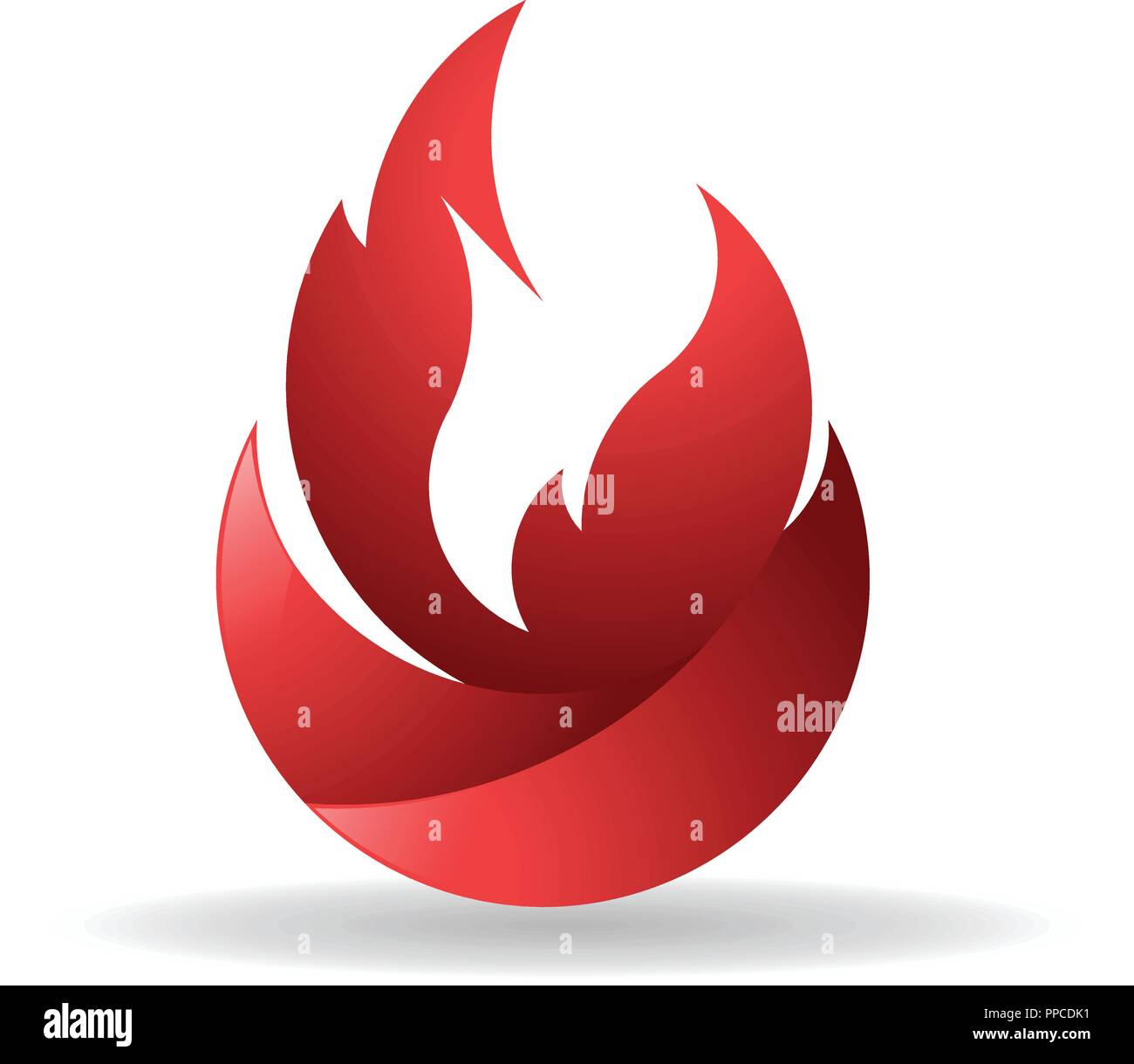 Fire flame with negative space. Vector Logo Symbol Stock Vector Image ...