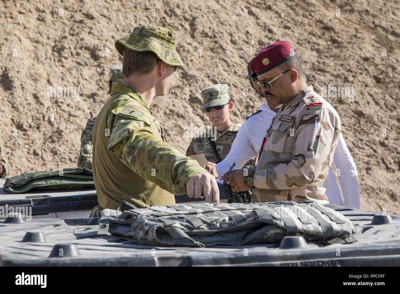 Australian army Lt. Col. Justin Bywater, Commanding Officer of Task ...