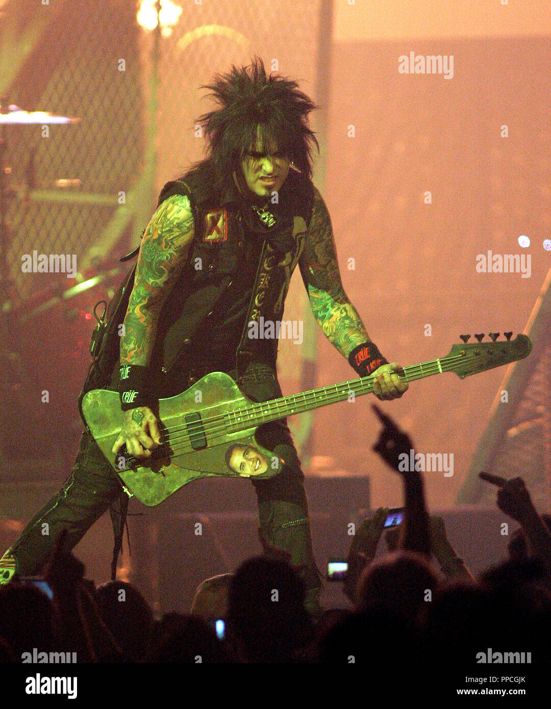 Nikki Sixx with Motley Crue performs in concert at the Seminole Hard ...