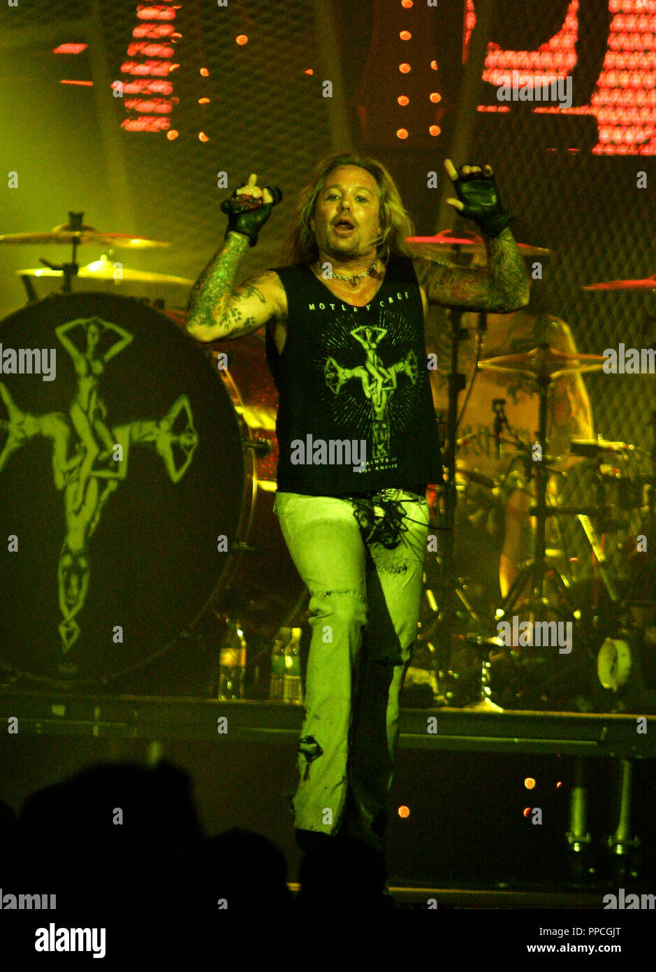 Vince Neil with Motley Crue performs in concert at the Seminole Hard ...