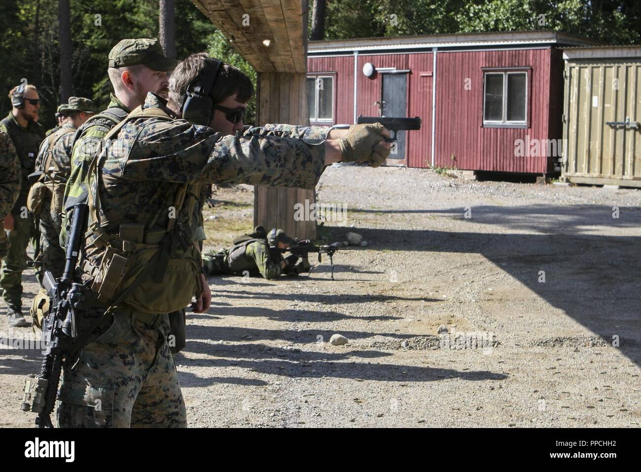 U.S. Marines with Marine Rotational Force--Europe 18.1 conduct a cross ...