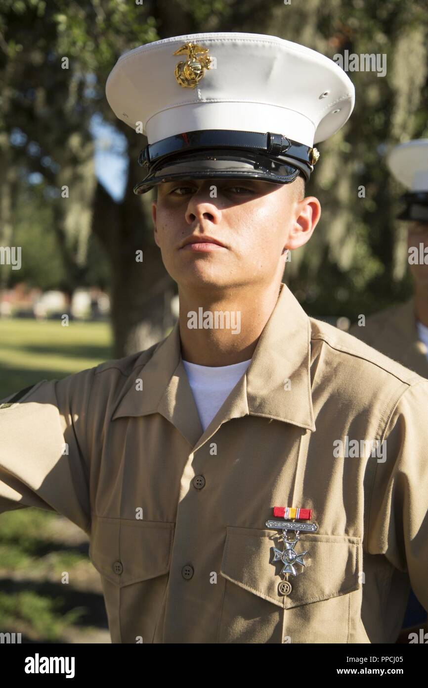 U.S. Marine Corps PFC Enrique Class is the honor graduate for Platoon ...