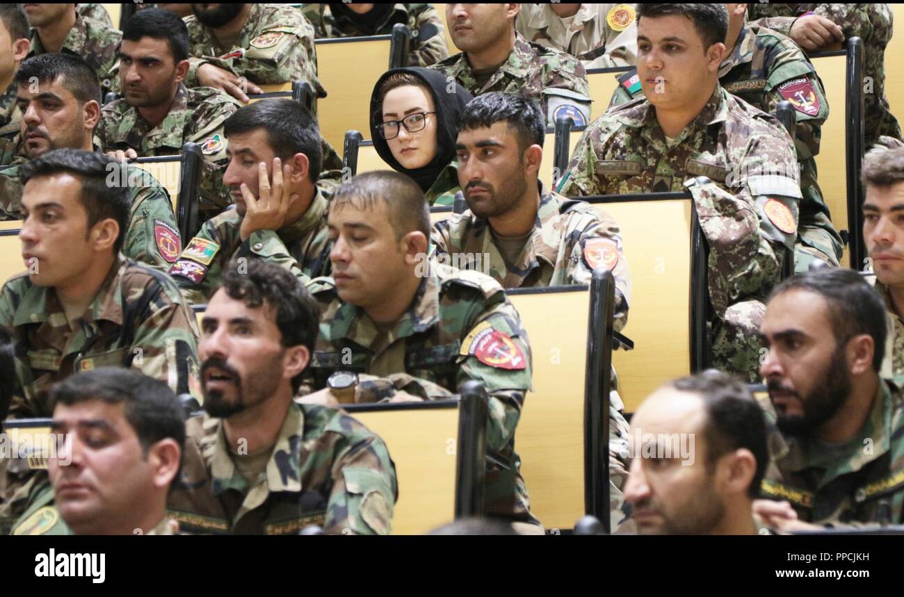 KABUL, Afghanistan (August 29, 2018) -- Afghan soldiers listen to ...