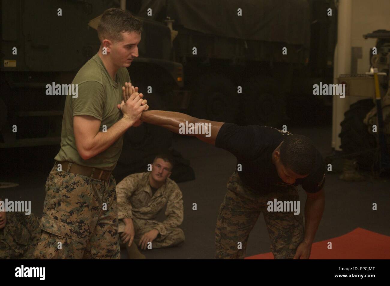 INDIAN OCEAN – U.S. Marine Cpl. Steven Williams and Staff Sgt. Dantrell ...