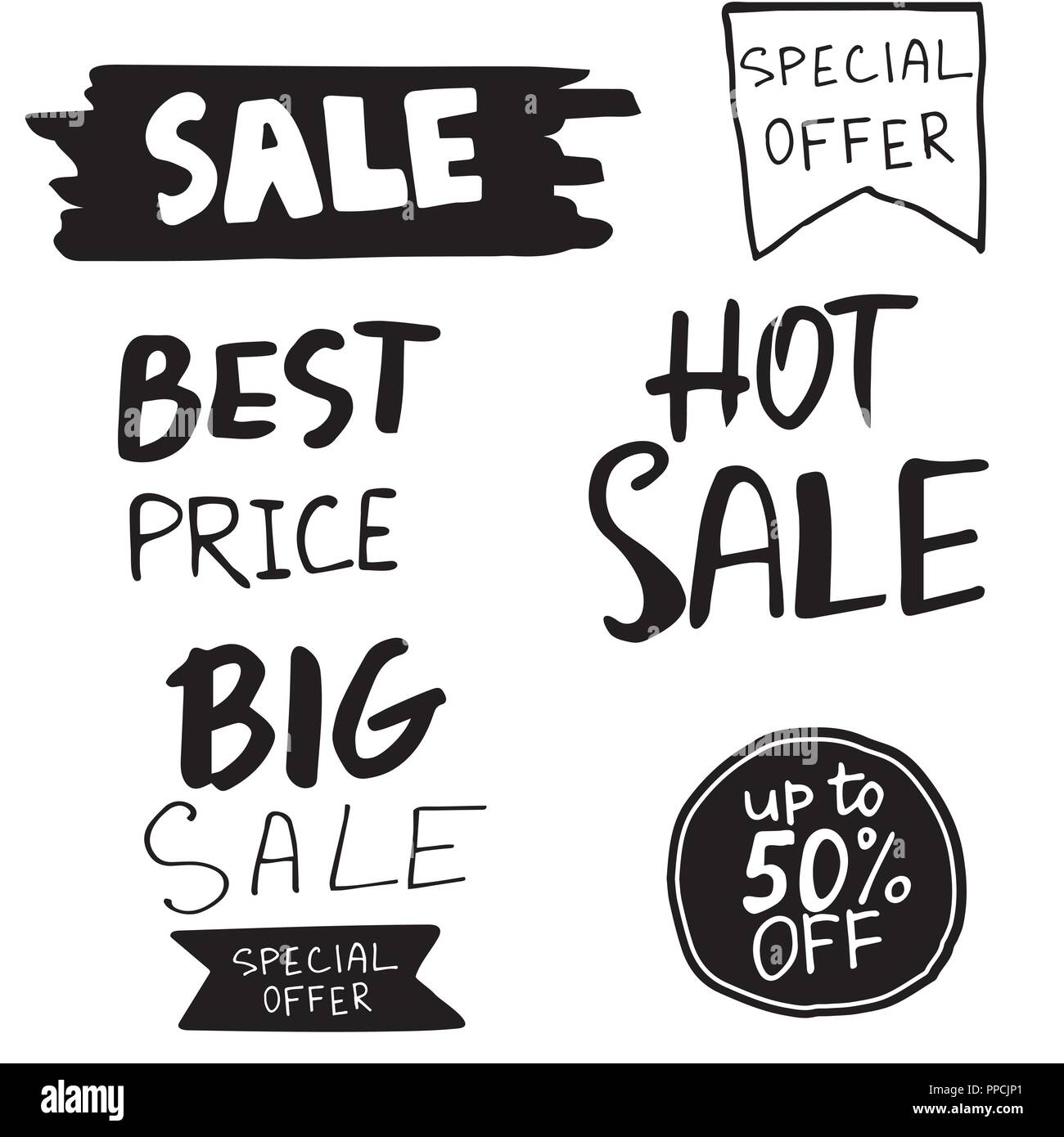 Sale. Hand drawn word tag Stock Vector Image & Art - Alamy