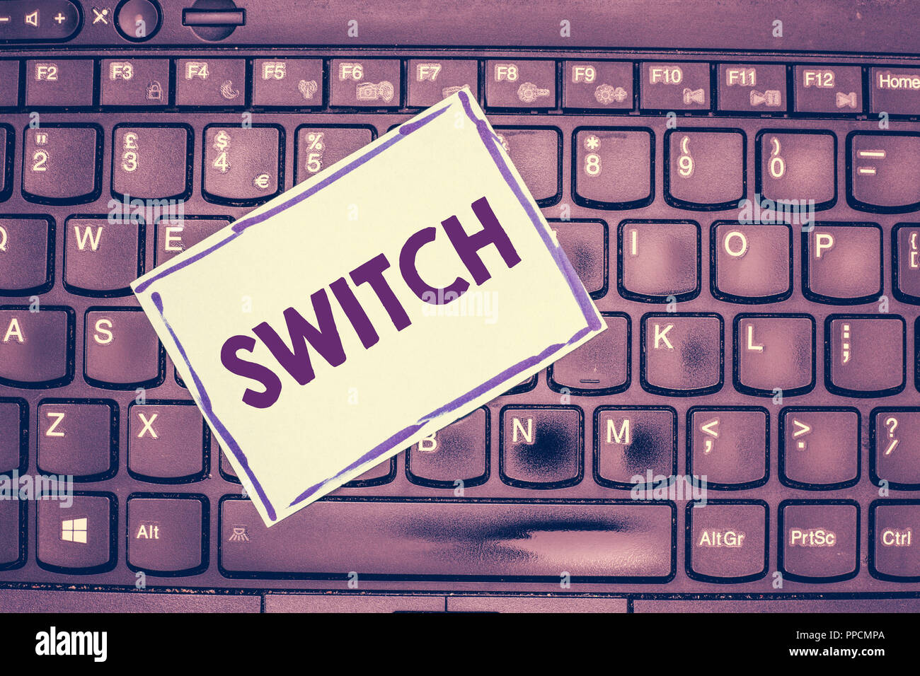 Text sign showing Switch. Conceptual photo device for making and ...