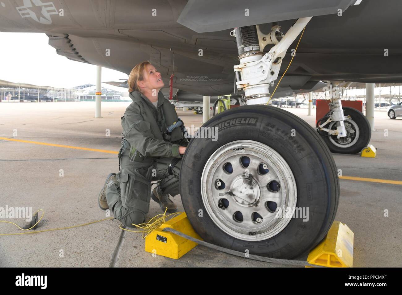 Col. Gina "Torch" Sabric, commander of the 419th Fighter Wing, preforms ...
