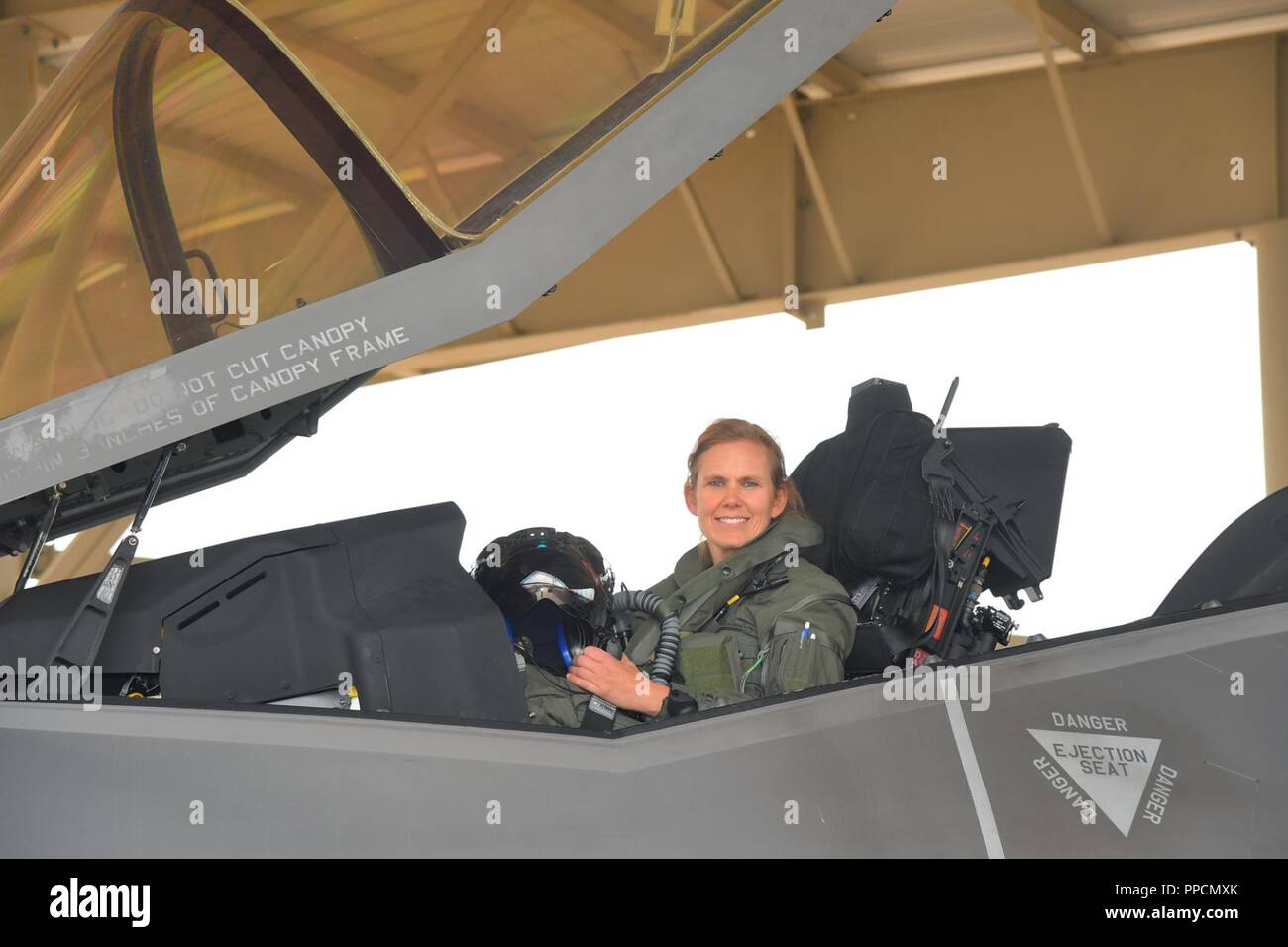 Col. Gina "Torch" Sabric, commander of the 419th Fighter Wing, onboard ...