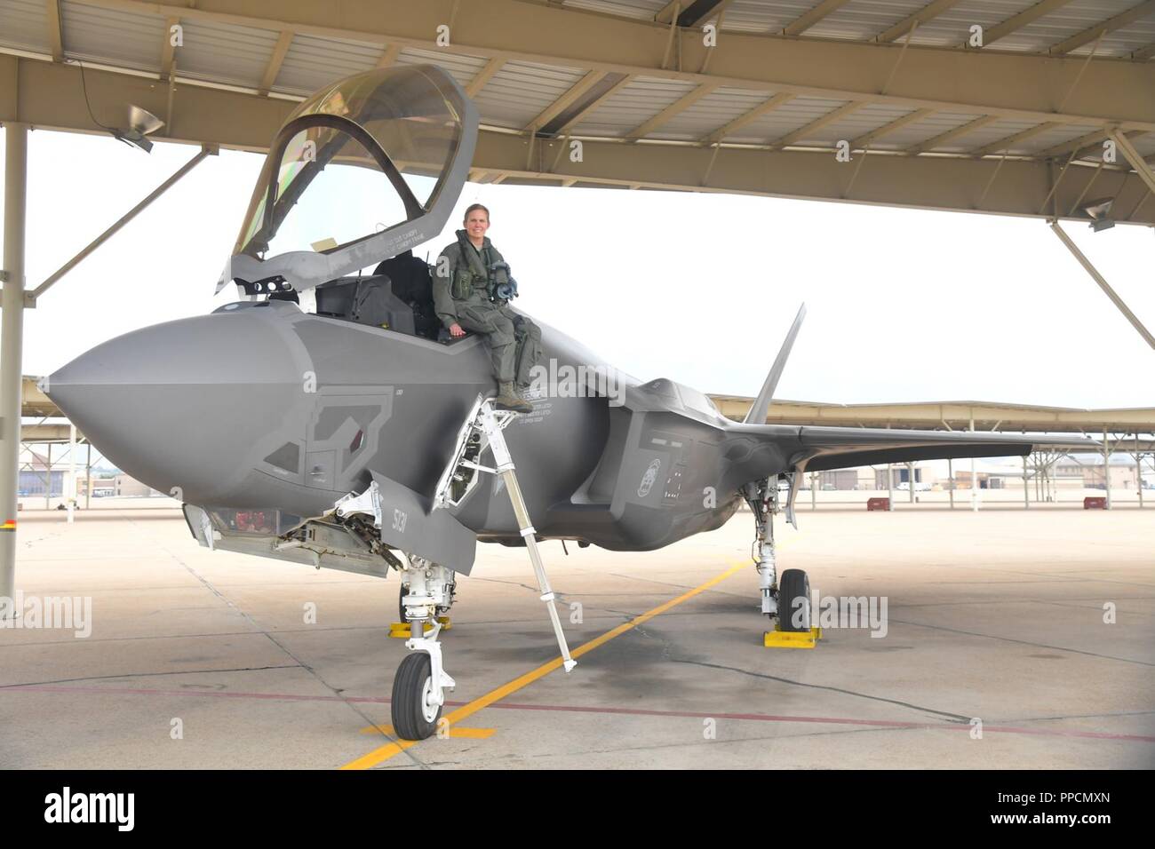 Col. Gina "Torch" Sabric, commander of the 419th Fighter Wing, onboard ...