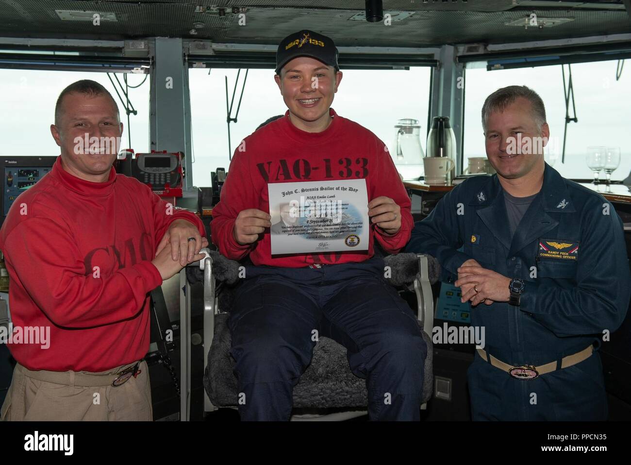 OCEAN (Sept. 4, 2018) Aviation Ordnanceman Airman Emilee Lamb, from ...