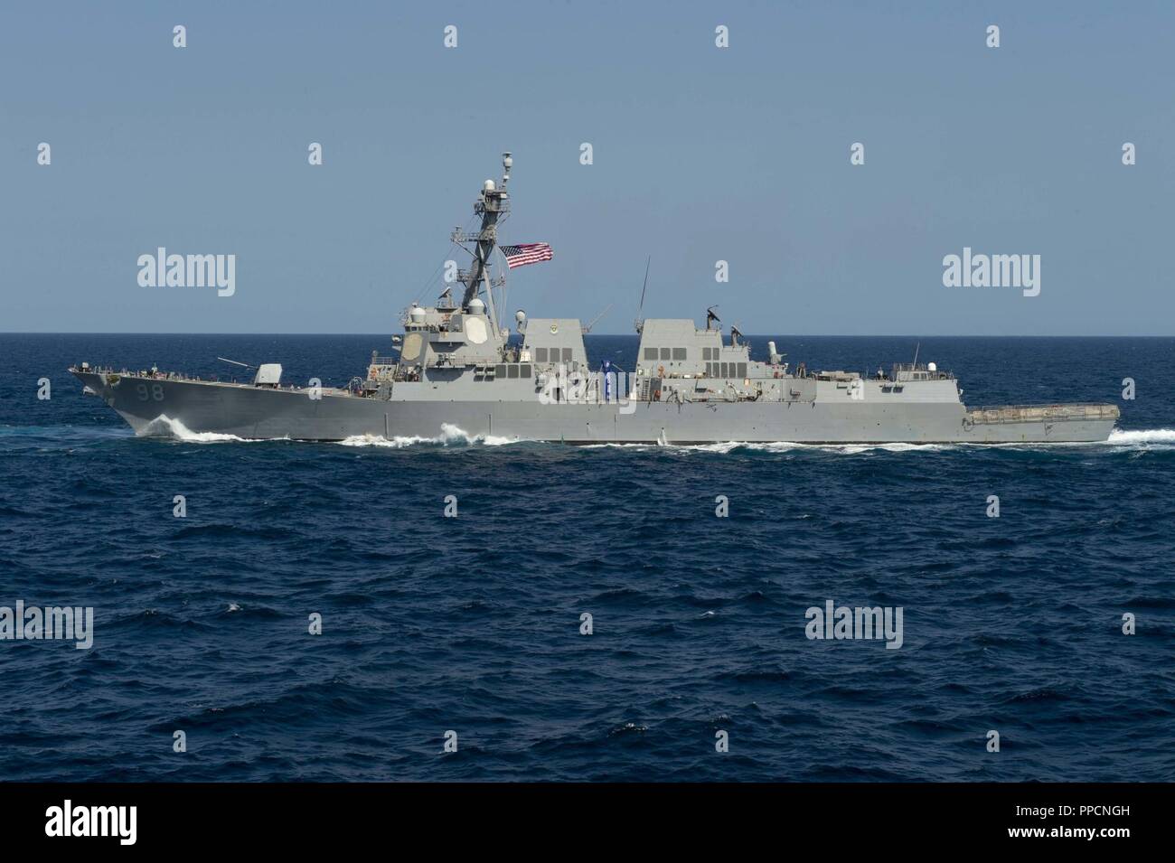 ATLANTIC OCEAN (Aug. 30, 2018) The guided-missile destroyer USS Forrest ...