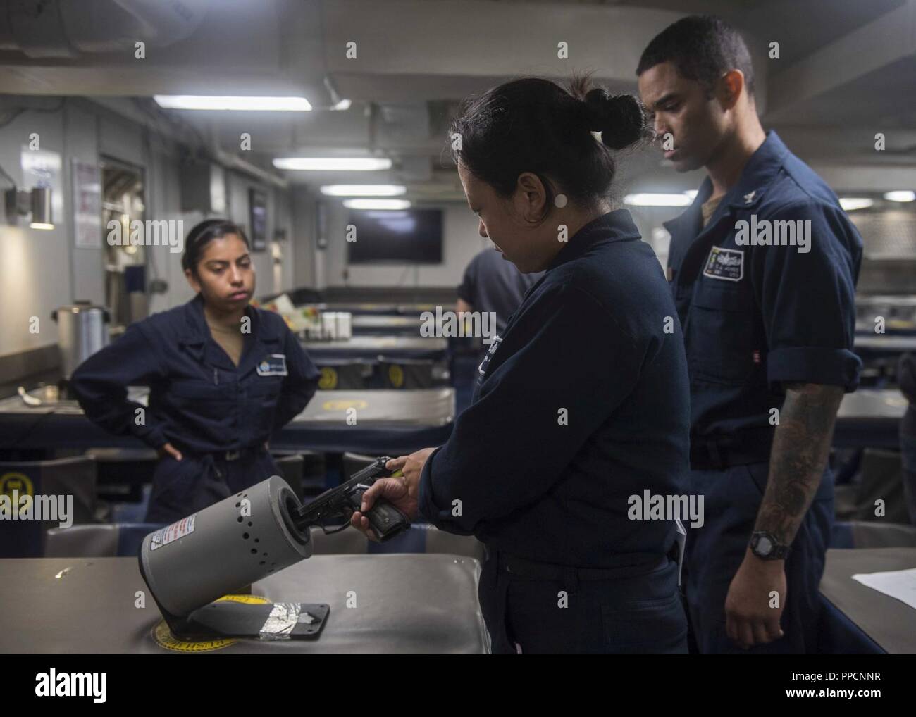 GULF OF ADEN (Sept. 3, 2018) – Seaman Na Zhao, assigned to Whidbey ...