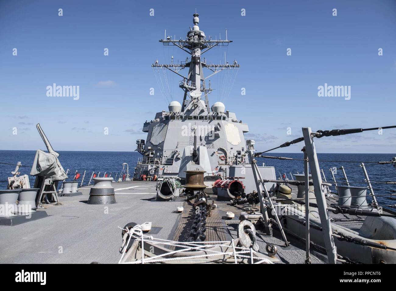 ATLANTIC OCEAN (Sept. 4, 2018) The guided-missile destroyer USS Forrest ...