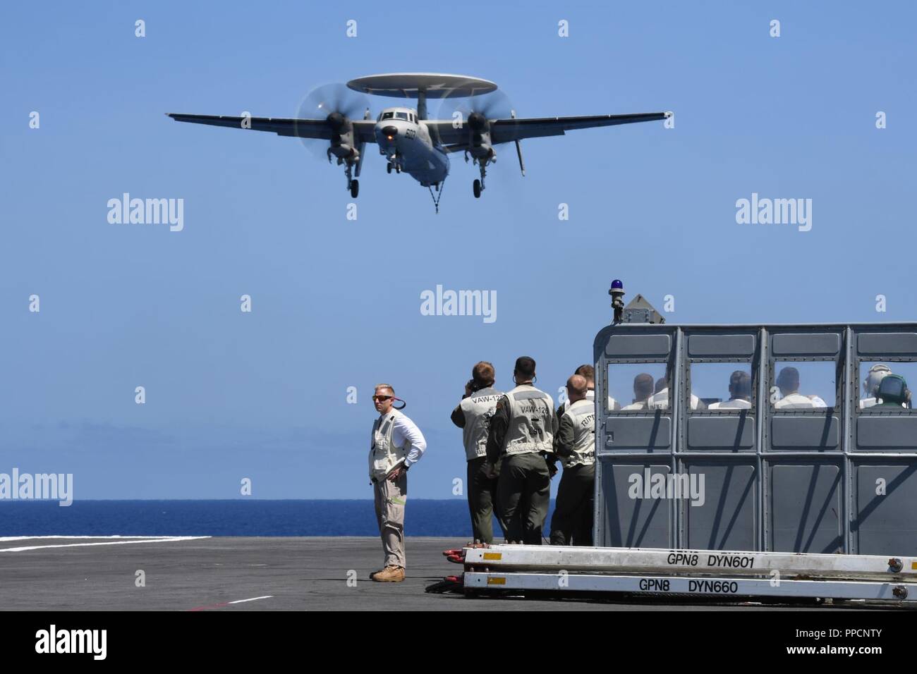 OCEAN (Aug. 29, 2018) An E-2D Hawkeye, assigned to the "Seahawks" of ...