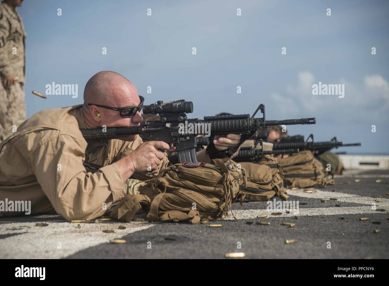 INDIAN OCEAN (Sept. 1, 2018) Marine Corps Major Jonathan Geisler ...