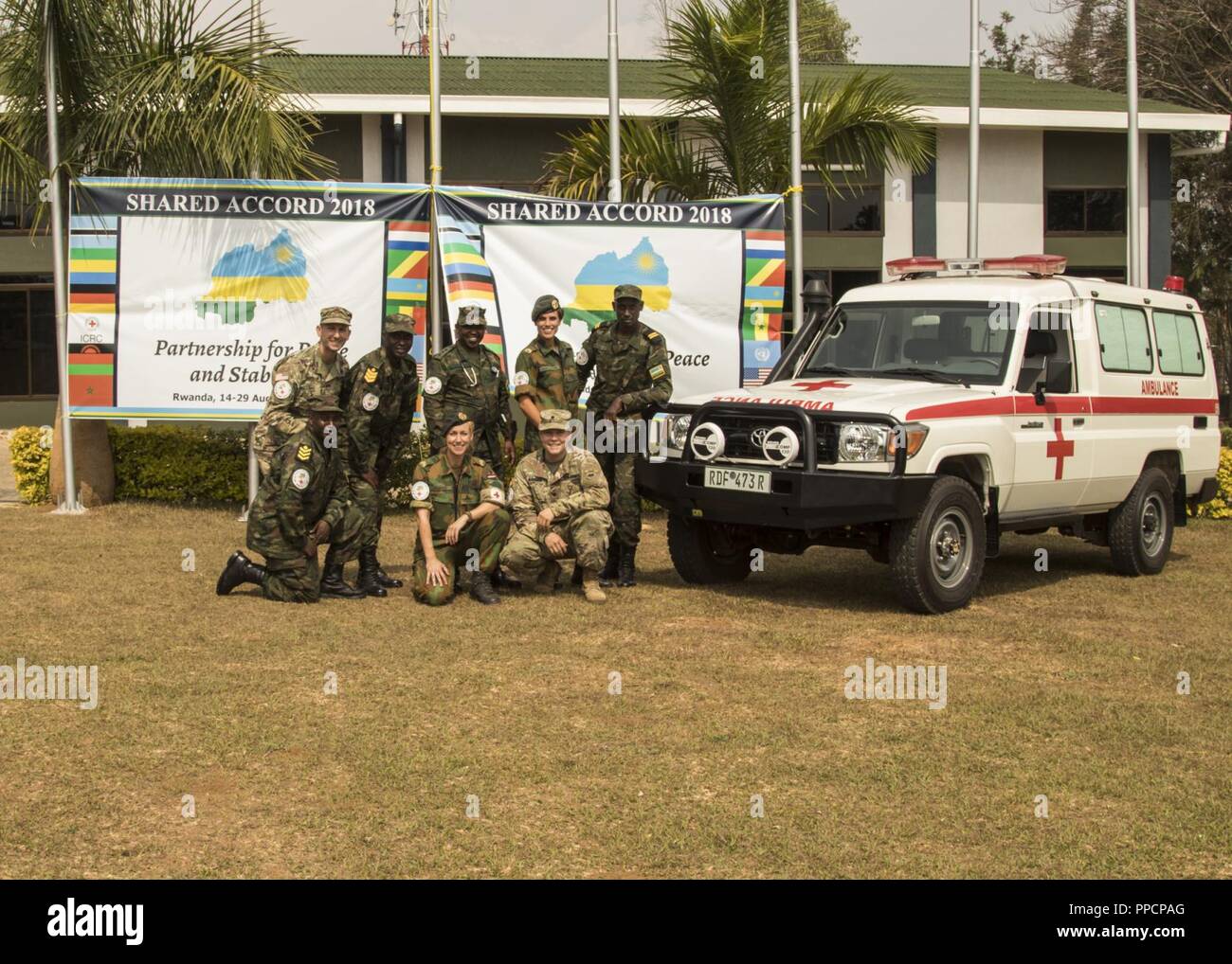 The medical team supporting Shared Accord 2018 poses for a group photo ...