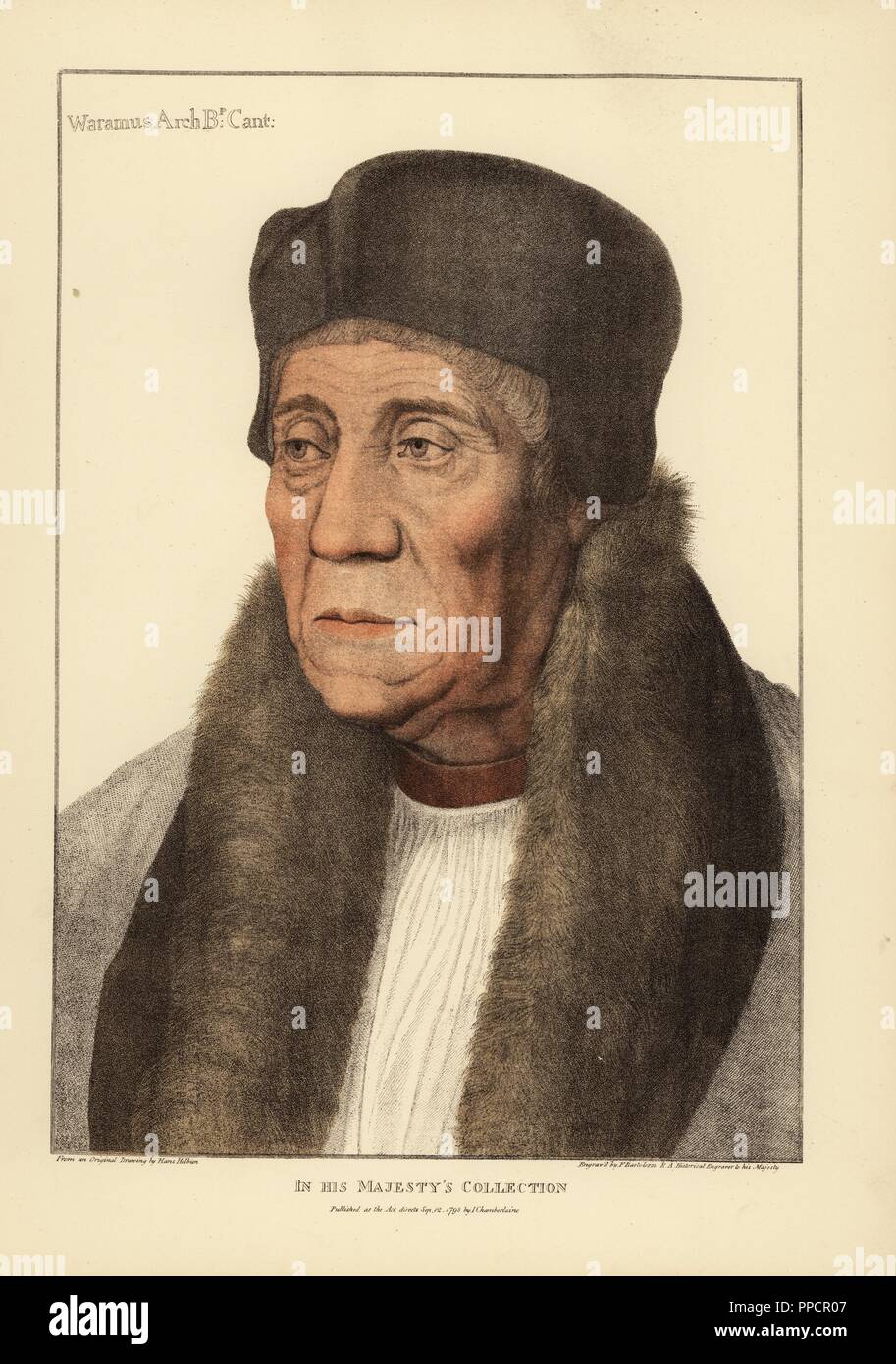 William Warham, Archbishop of Canterbury, d. 1532. Handcoloured ...