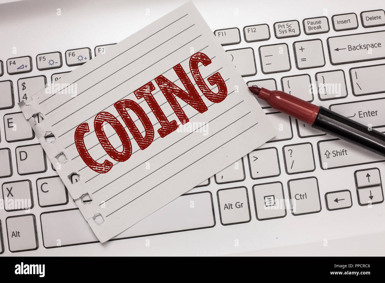 Text sign showing Coding. Conceptual photo assigning code to something ...