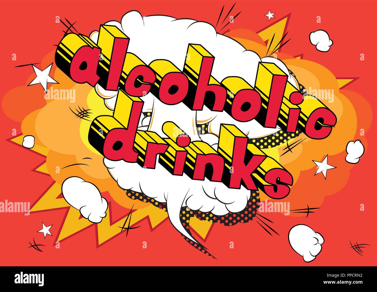Alcoholic drinks - Vector illustrated comic book style phrase Stock ...