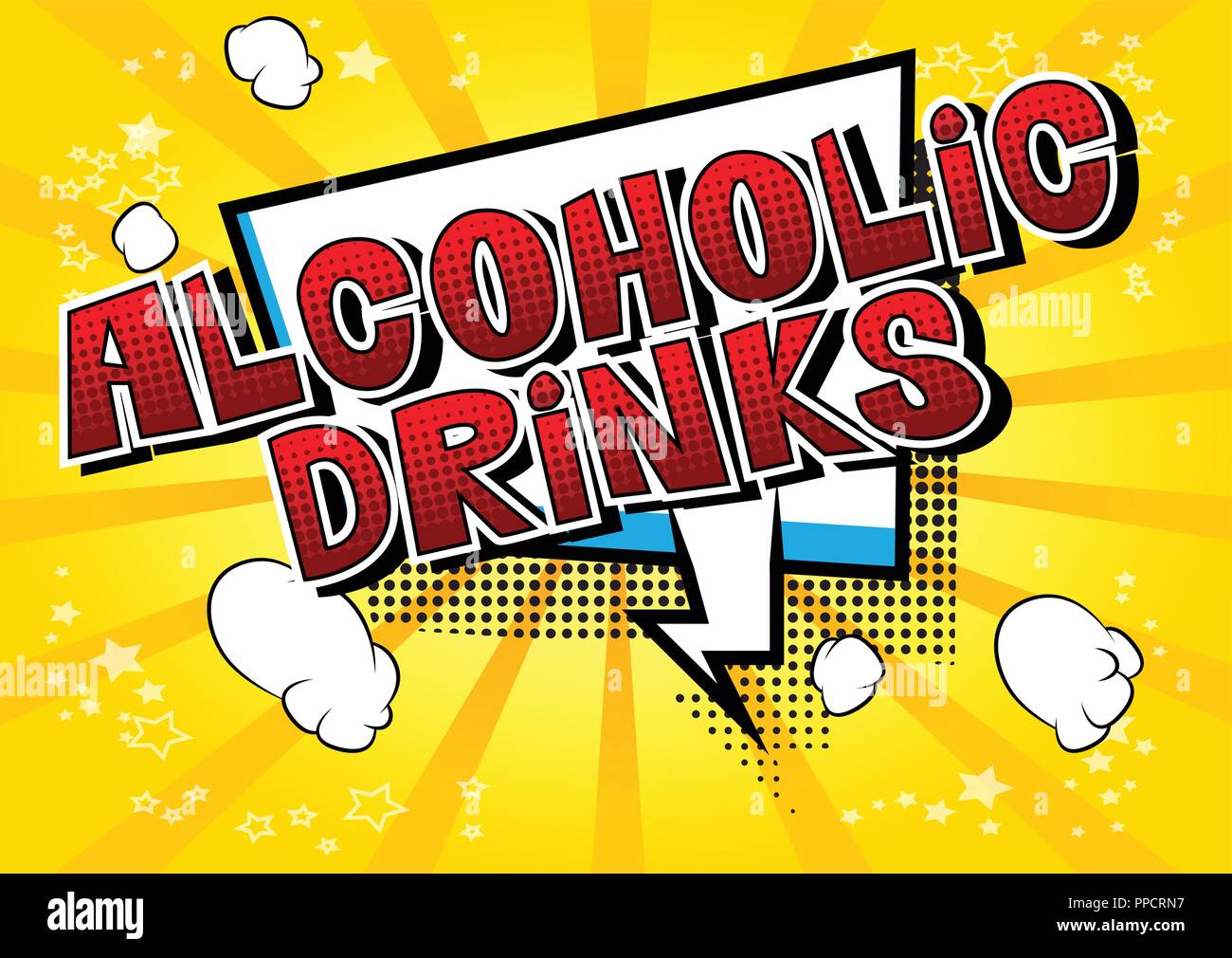 Alcoholic drinks - Vector illustrated comic book style phrase Stock ...
