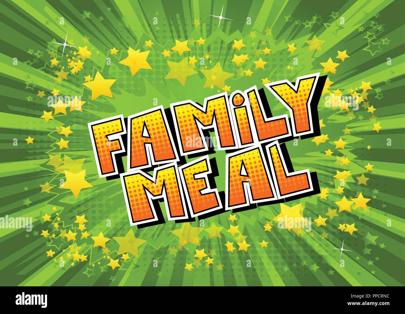 Family Meal - Vector illustrated comic book style phrase Stock Vector ...