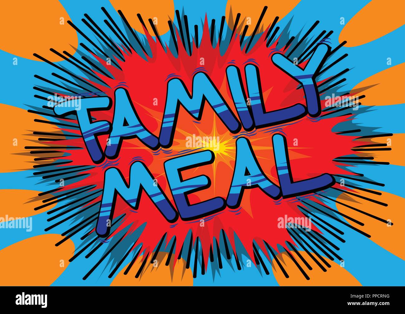 Family Meal - Vector illustrated comic book style phrase Stock Vector ...