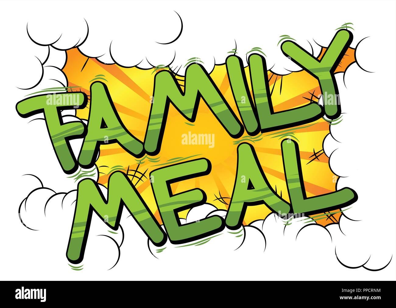 Family Meal - Vector illustrated comic book style phrase Stock Vector ...