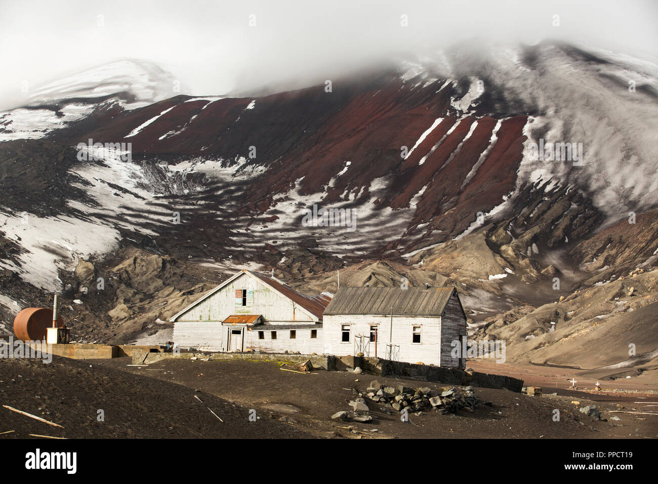The old British Antarctic Survey station on Deception Island in the ...