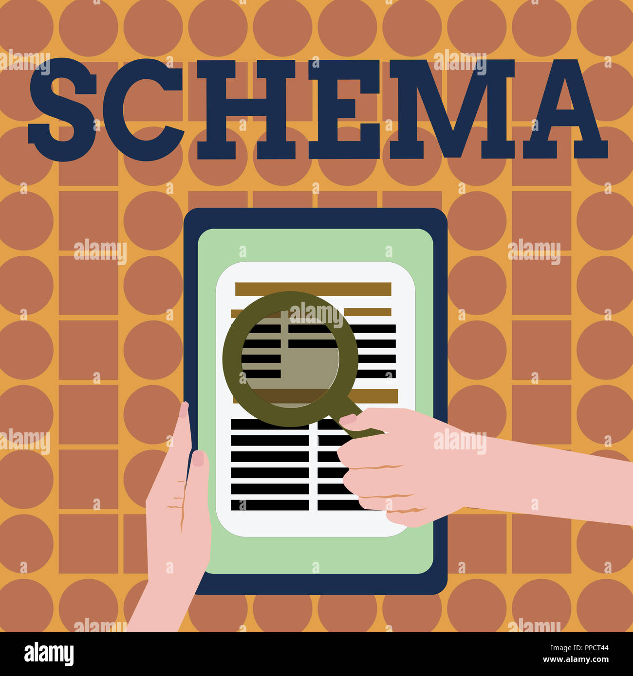 Handwriting text writing Schema. Concept meaning representation of plan ...