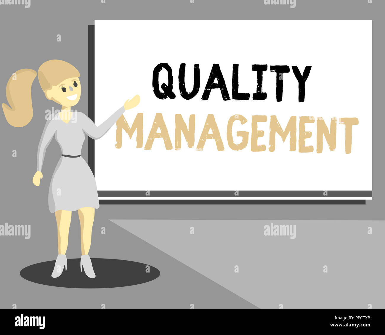 Conceptual hand writing showing Quality Management. Business photo text ...