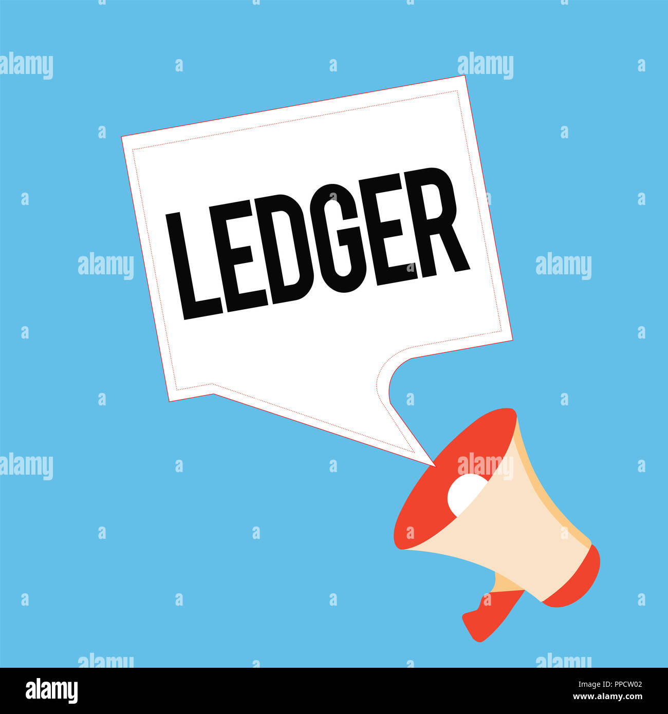 Handwriting text Ledger. Concept meaning book or other collection of ...