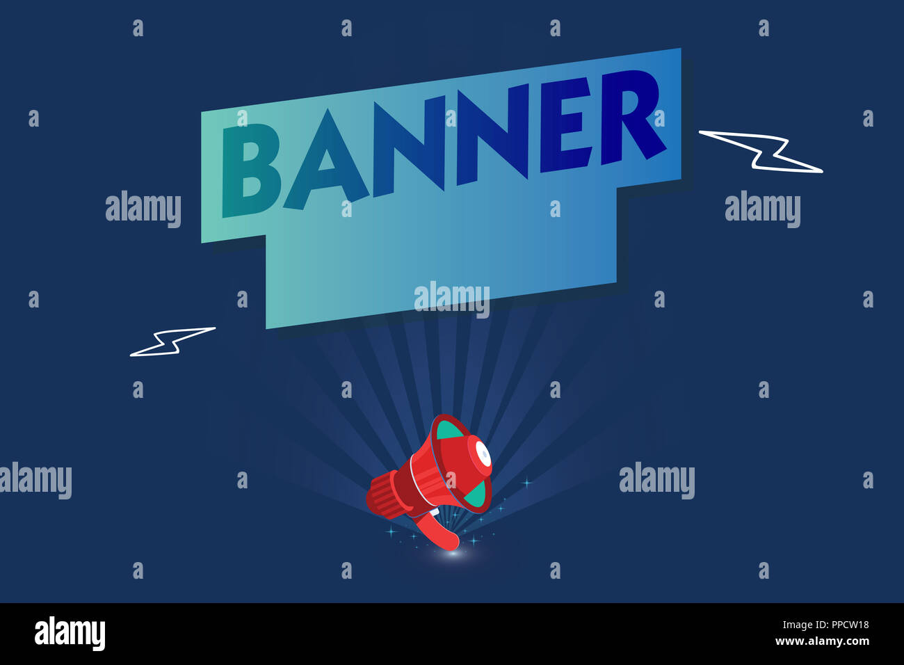 Handwriting text Banner. Concept meaning long strip cloth bearing ...