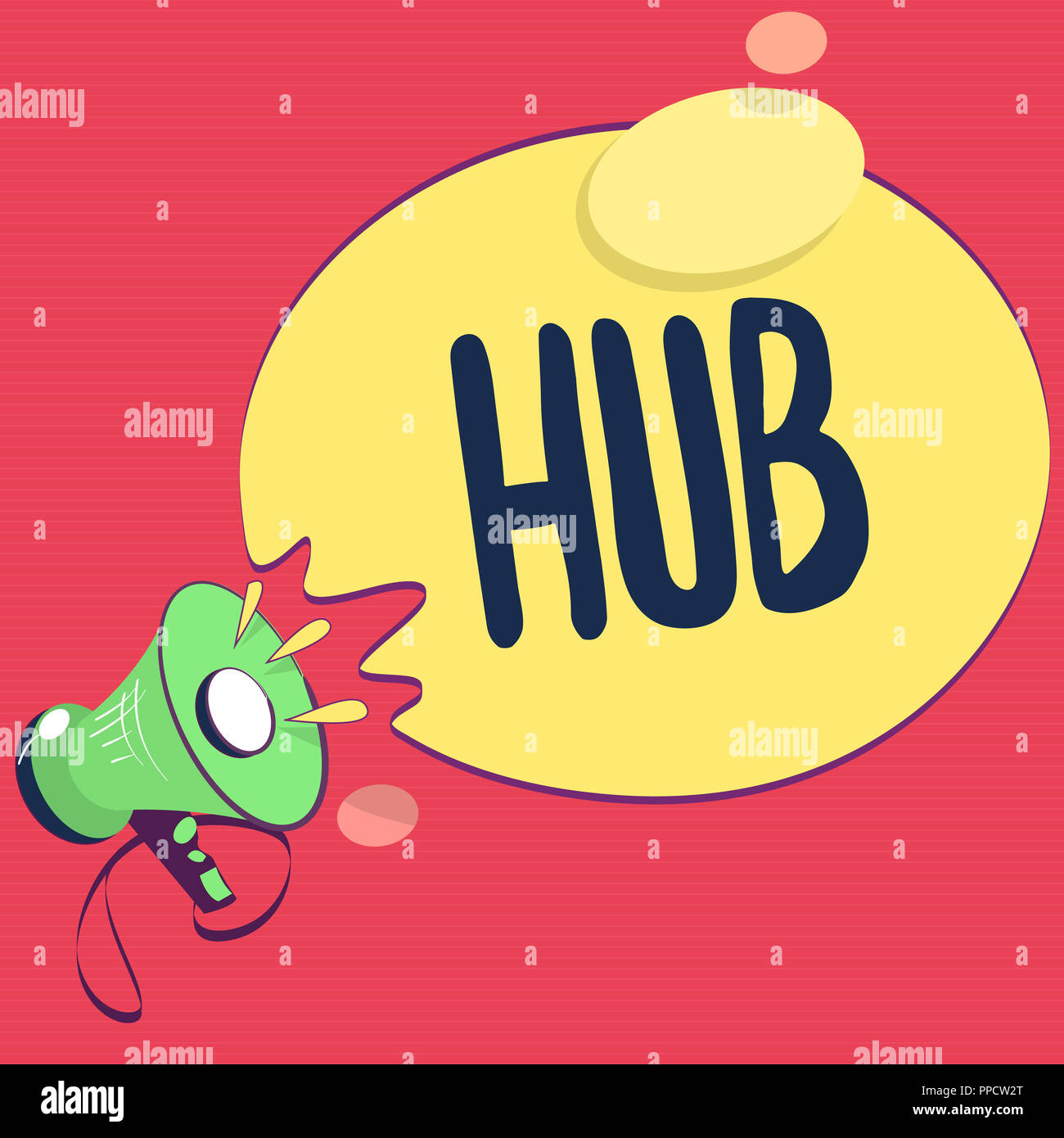 Text sign showing Hub. Conceptual photo The effective center of an ...